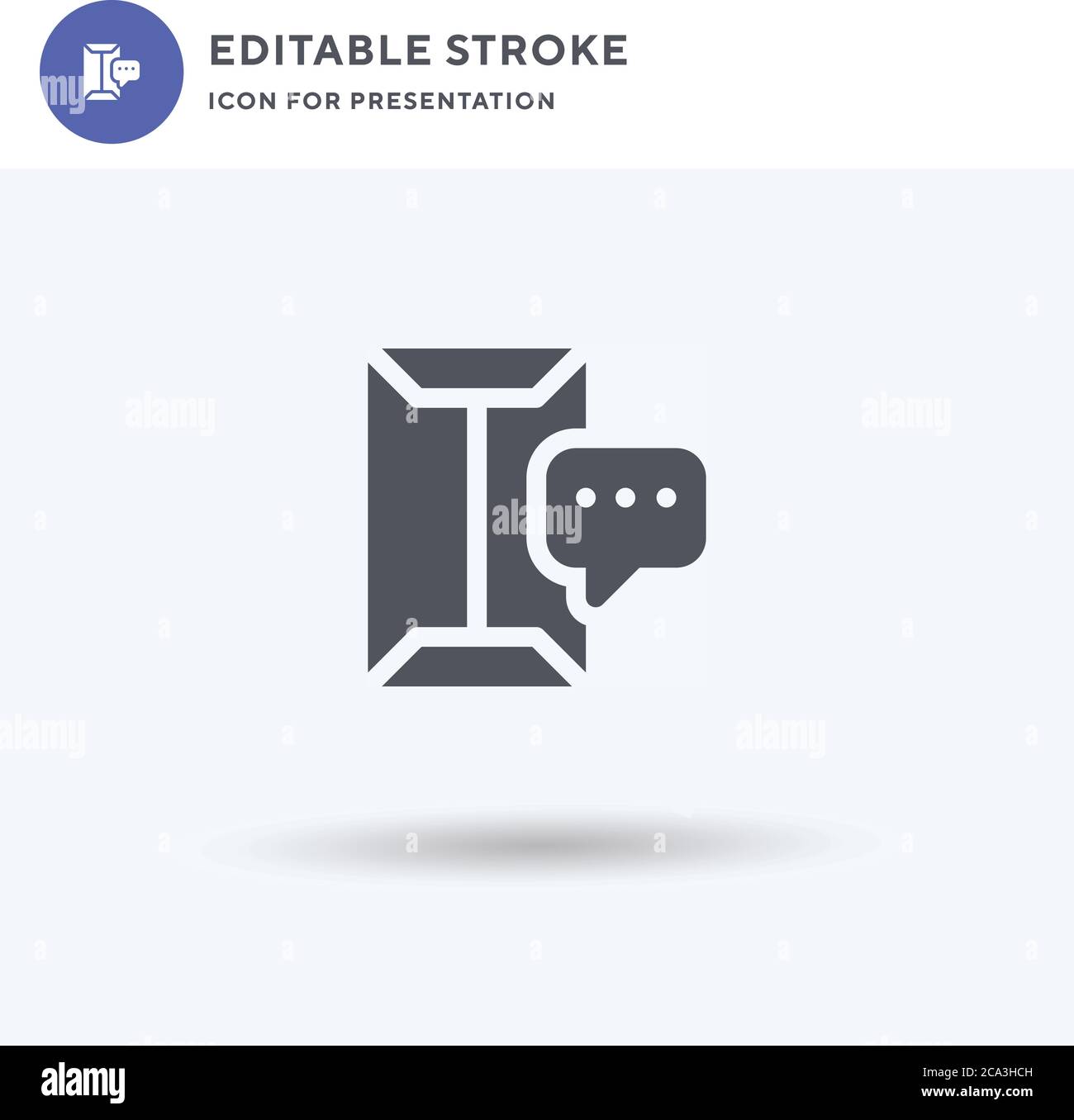 Answer icon vector, filled flat sign, solid pictogram isolated on white ...