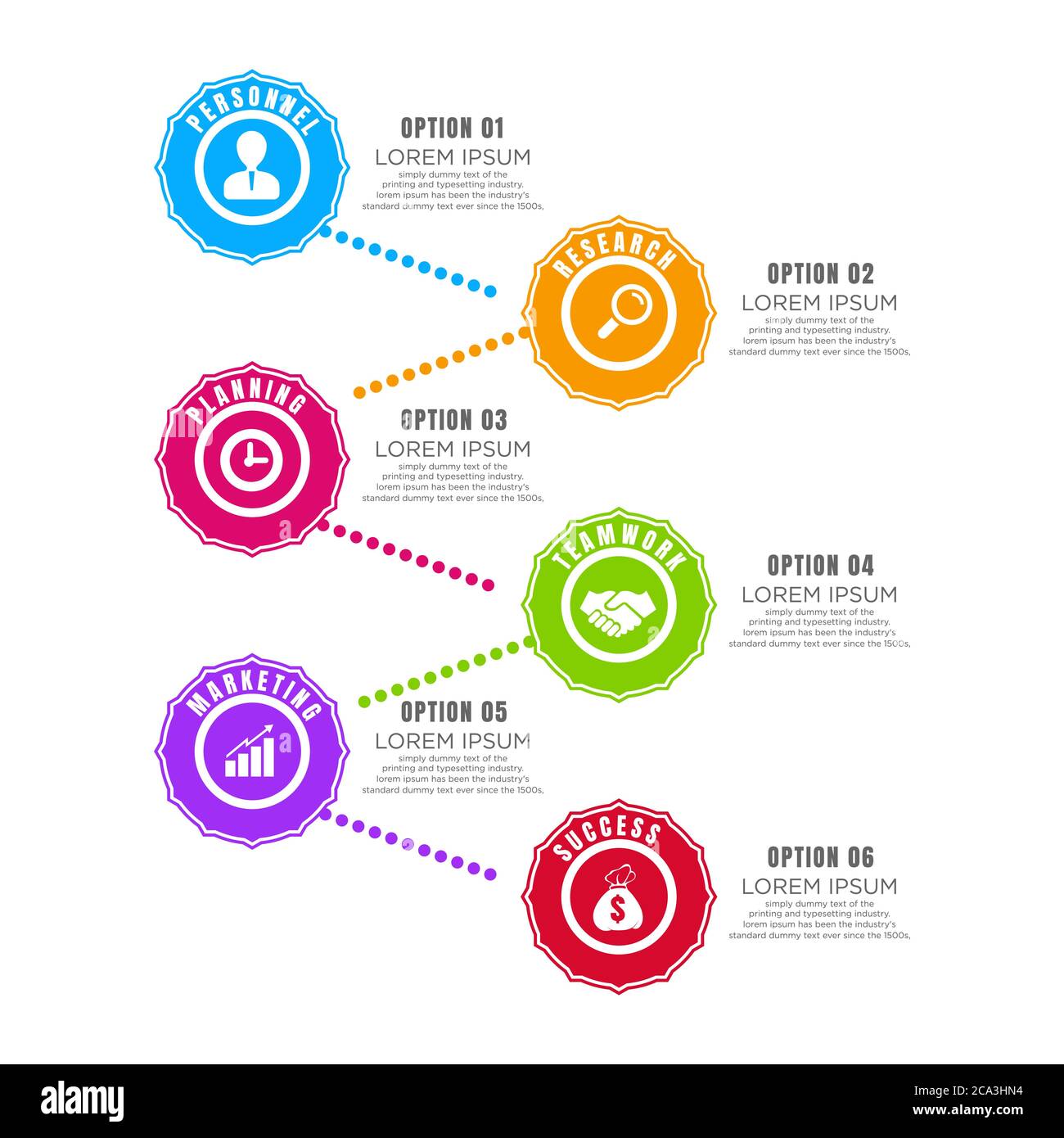 six steps process chart slide template. Business data. Flow, diagram ...