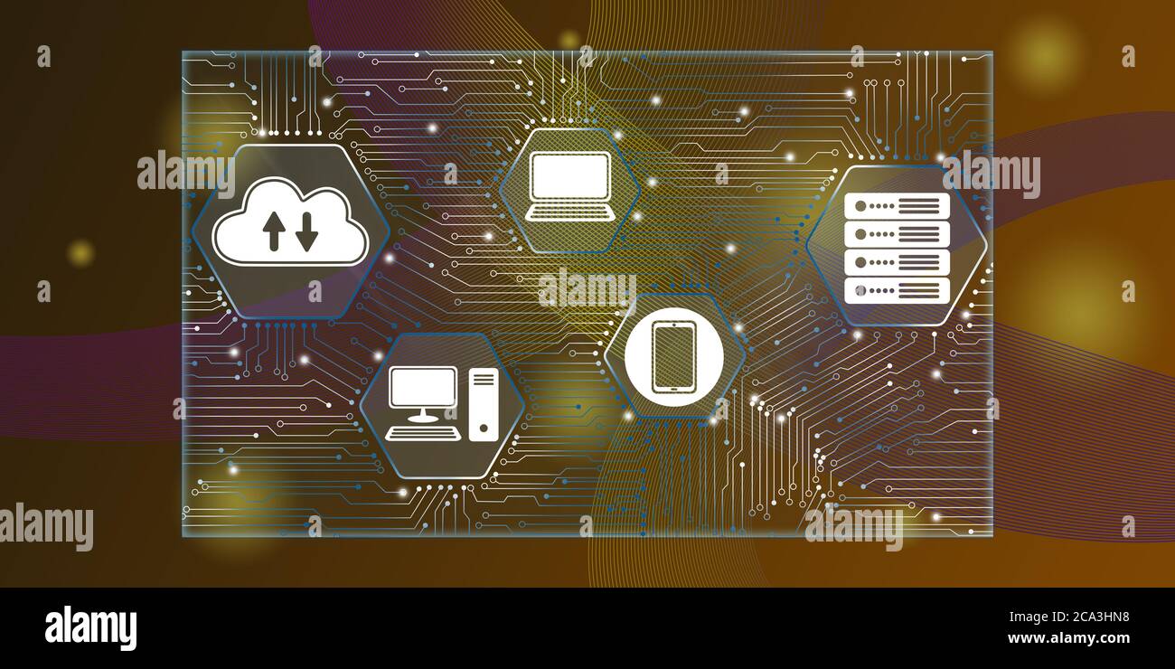 Illustration of a computer network concept Stock Photo - Alamy