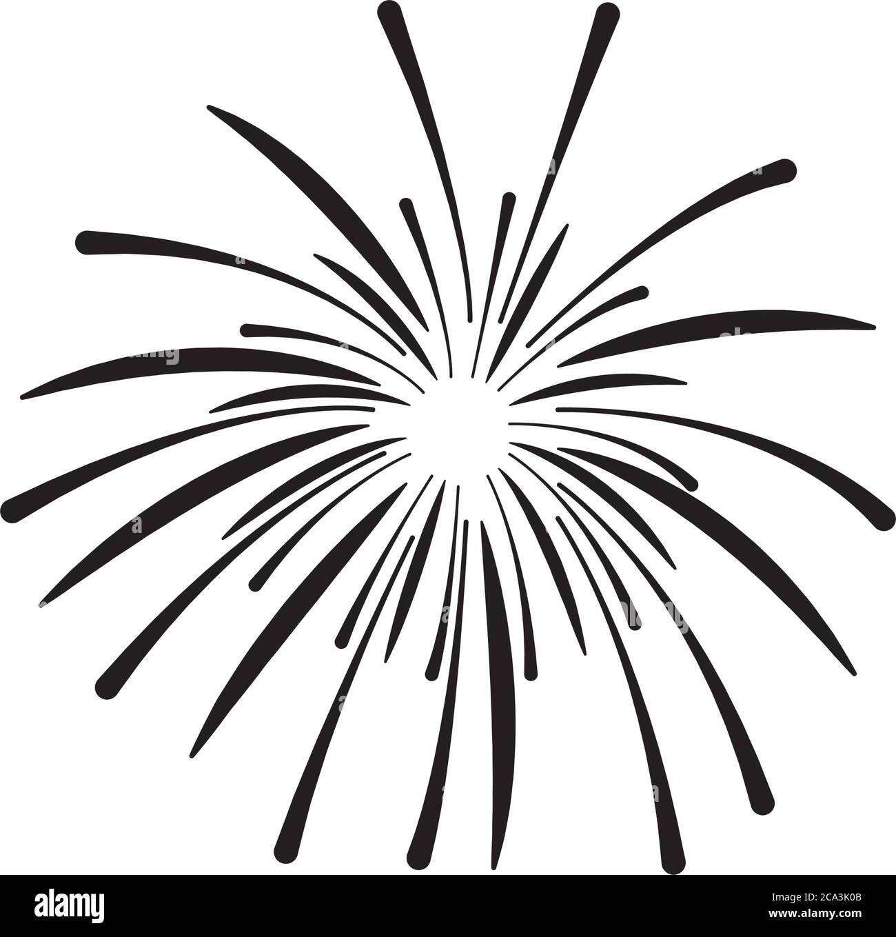 firework burst rays icon over white background, silhouette style ...
