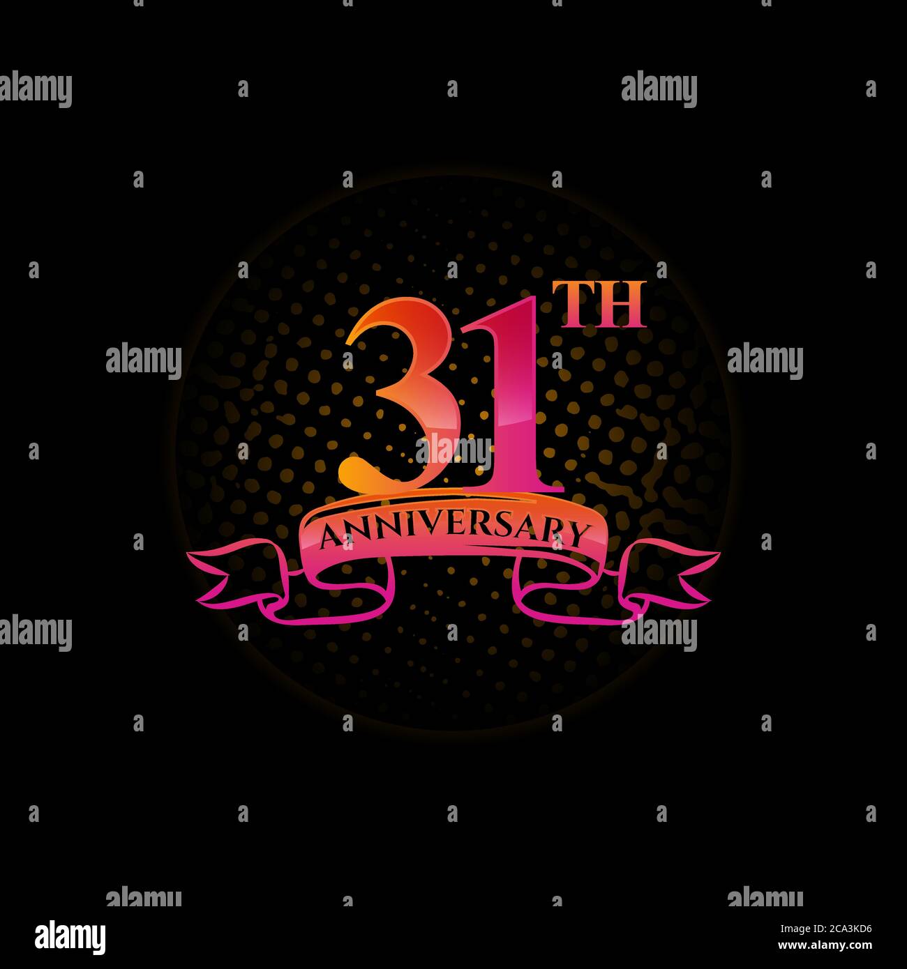 Celebrating the 31th anniversary logo, with gold rings and gradation ...