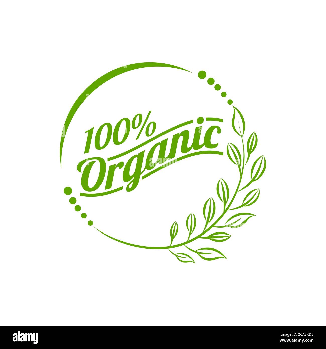 100% natural and organic logo template vector health badge design Stock ...