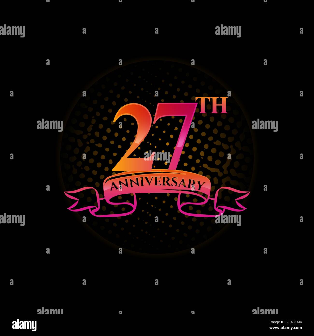 Celebrating the 27th anniversary logo, with gold rings and gradation ...
