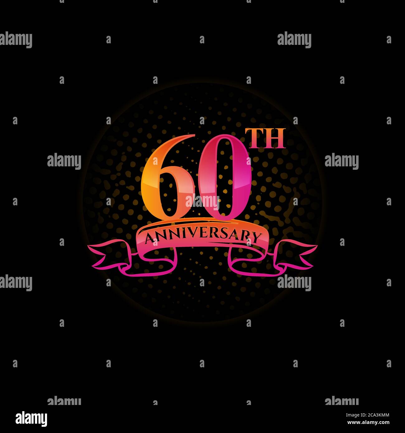 Celebrating the 60th anniversary logo, with gold rings and gradation ...