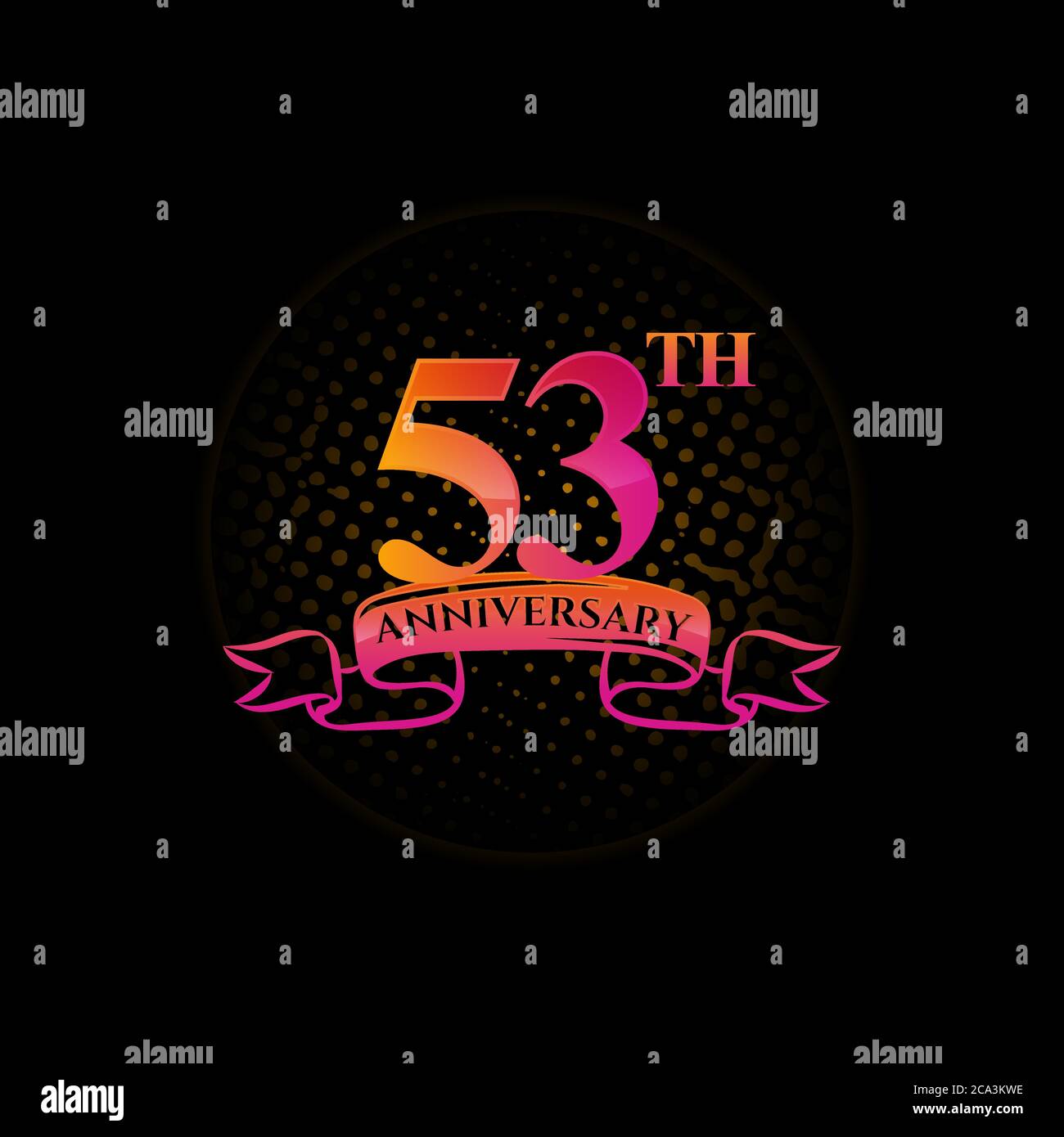 Celebrating the 53th anniversary logo, with gold rings and gradation ...