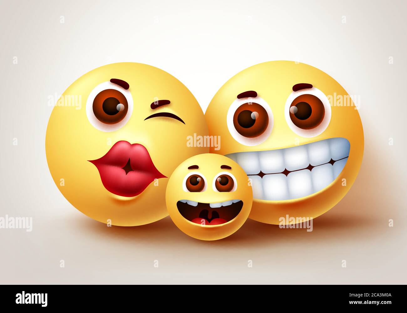 Smiley emoji happy family characters vector design. Emoji smiley of ...