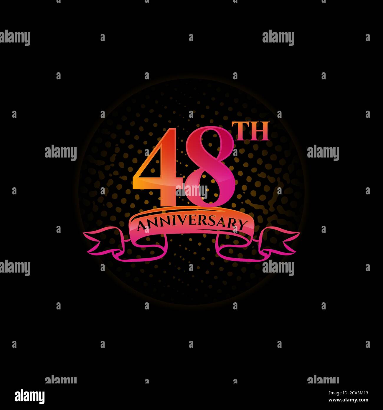 Celebrating the 48th anniversary logo, with gold rings and gradation ...