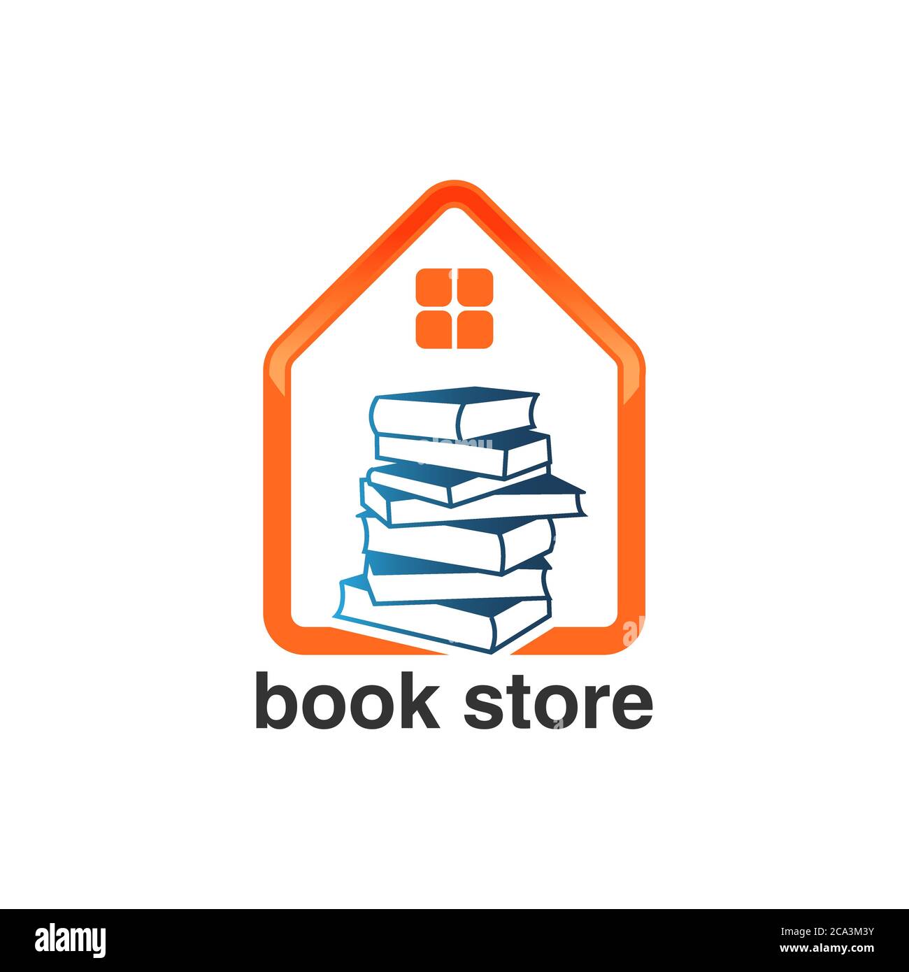 Book shop logo. Vector emblem for bookstore or library. Web icon or ...