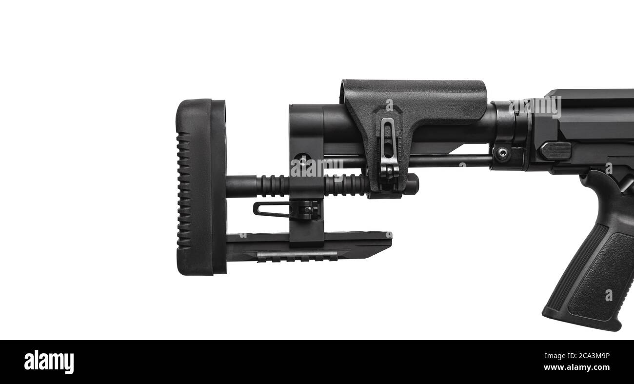 Modern sniper rifle without telescopic sight isolate on white ...