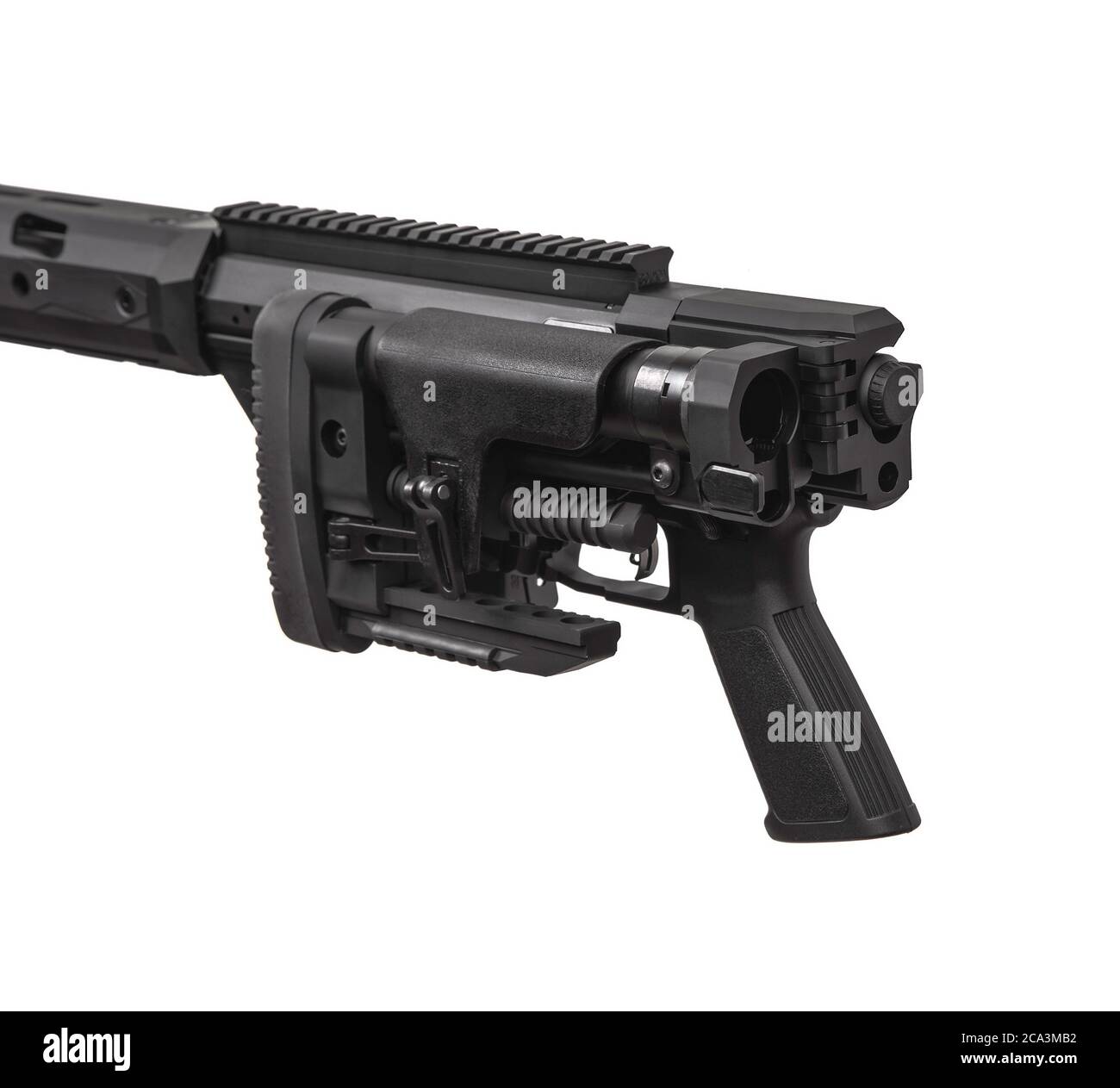 Modern sniper rifle without telescopic sight isolate on white ...