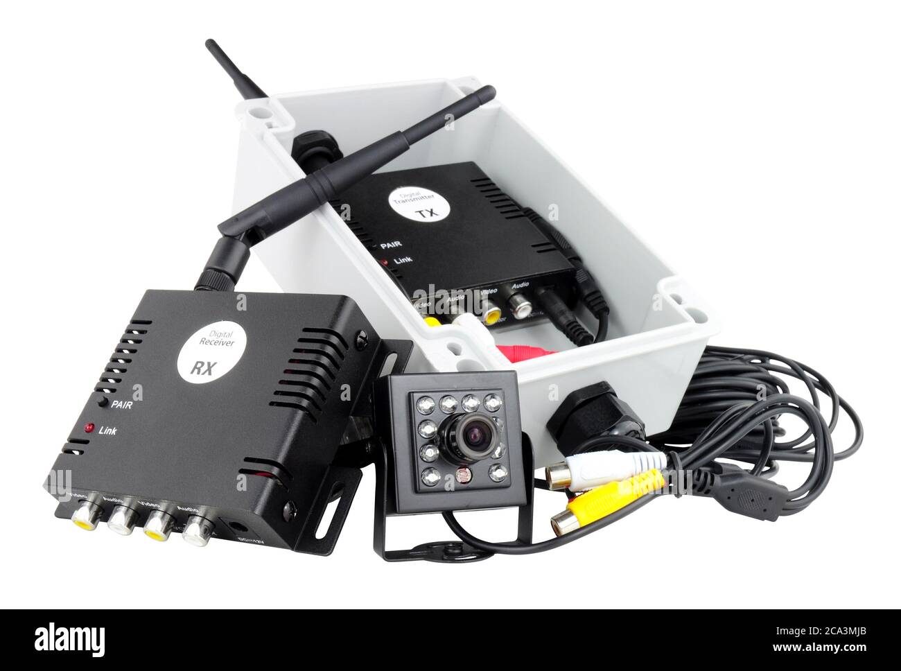 Mini wireless digital camera system with transmitter and receiver ...