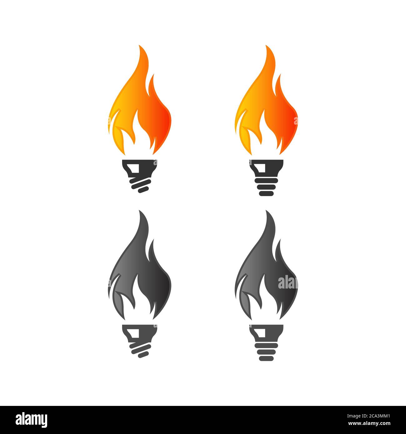 Fire lamp set of idea abstract vector and logo design or template hot ...