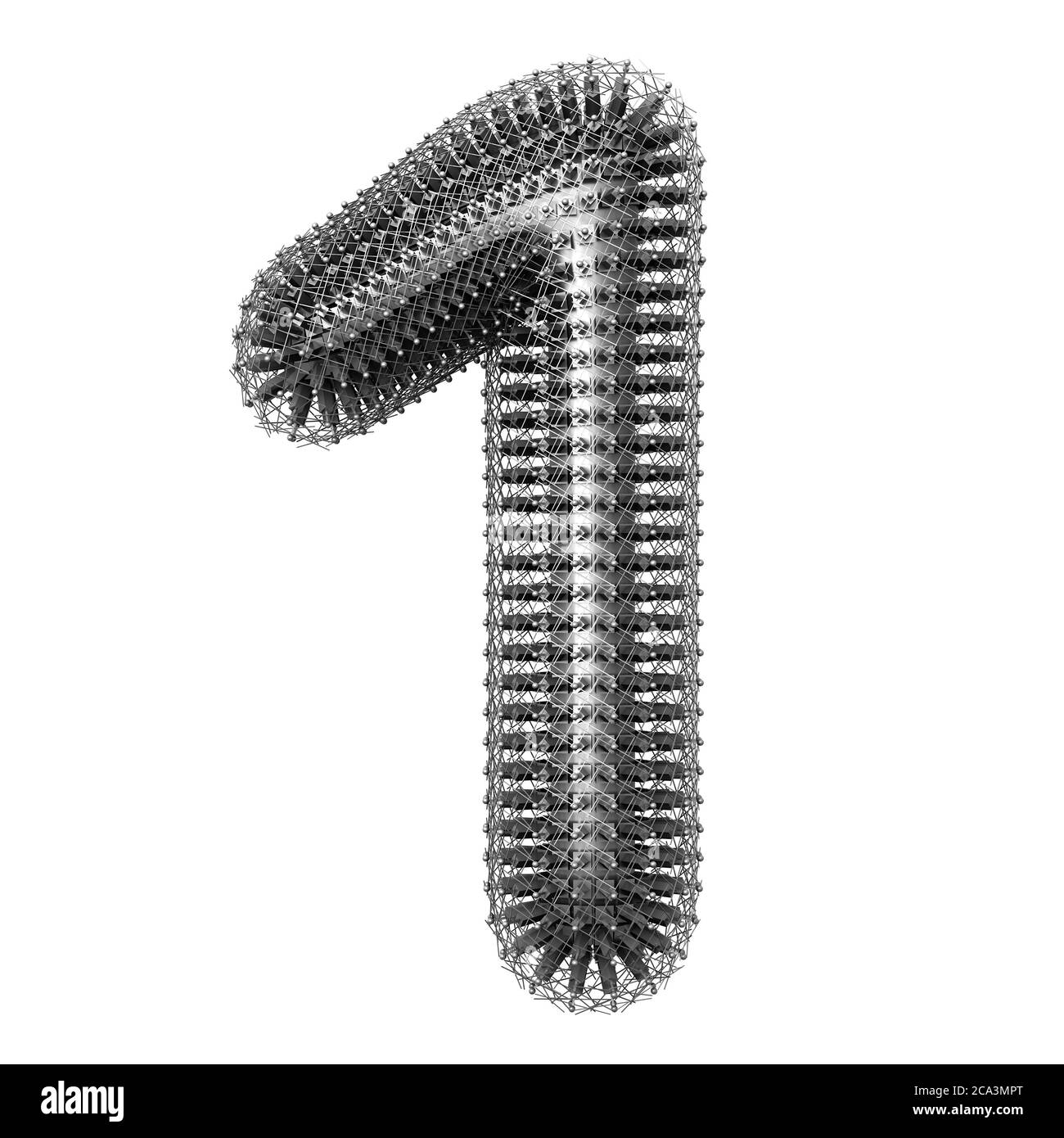 3d Metal wire isolated creative number 1 Stock Photo - Alamy