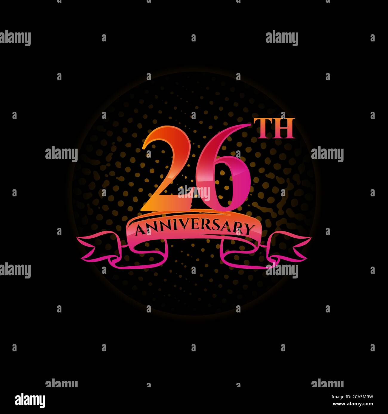 Celebrating the 26th anniversary logo, with gold rings and gradation ...