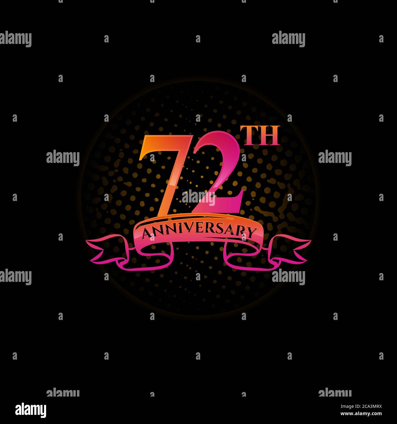 Celebrating the 72th anniversary logo, with gold rings and gradation ...