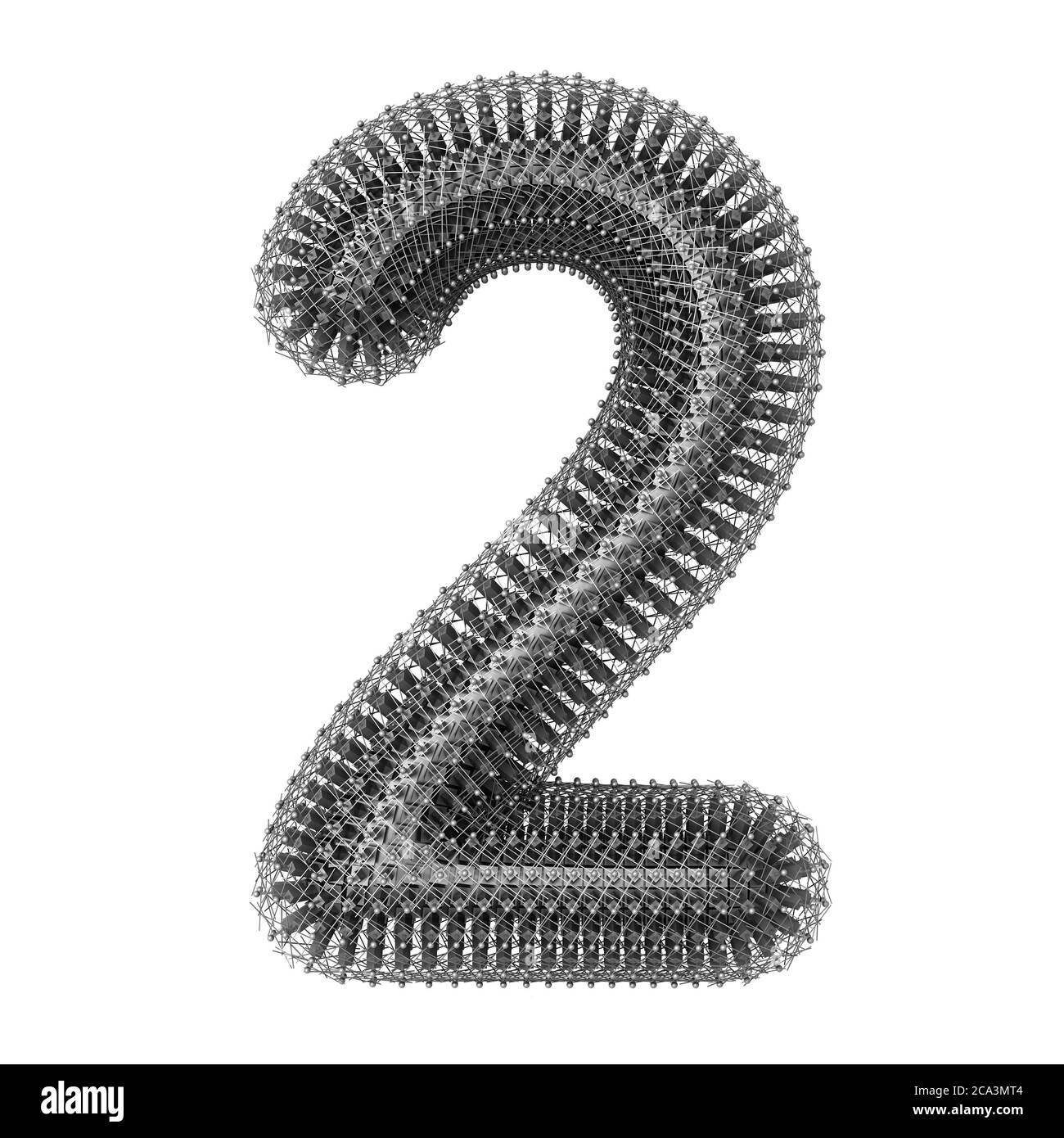 3d Metal wire isolated creative number 2 Stock Photo - Alamy