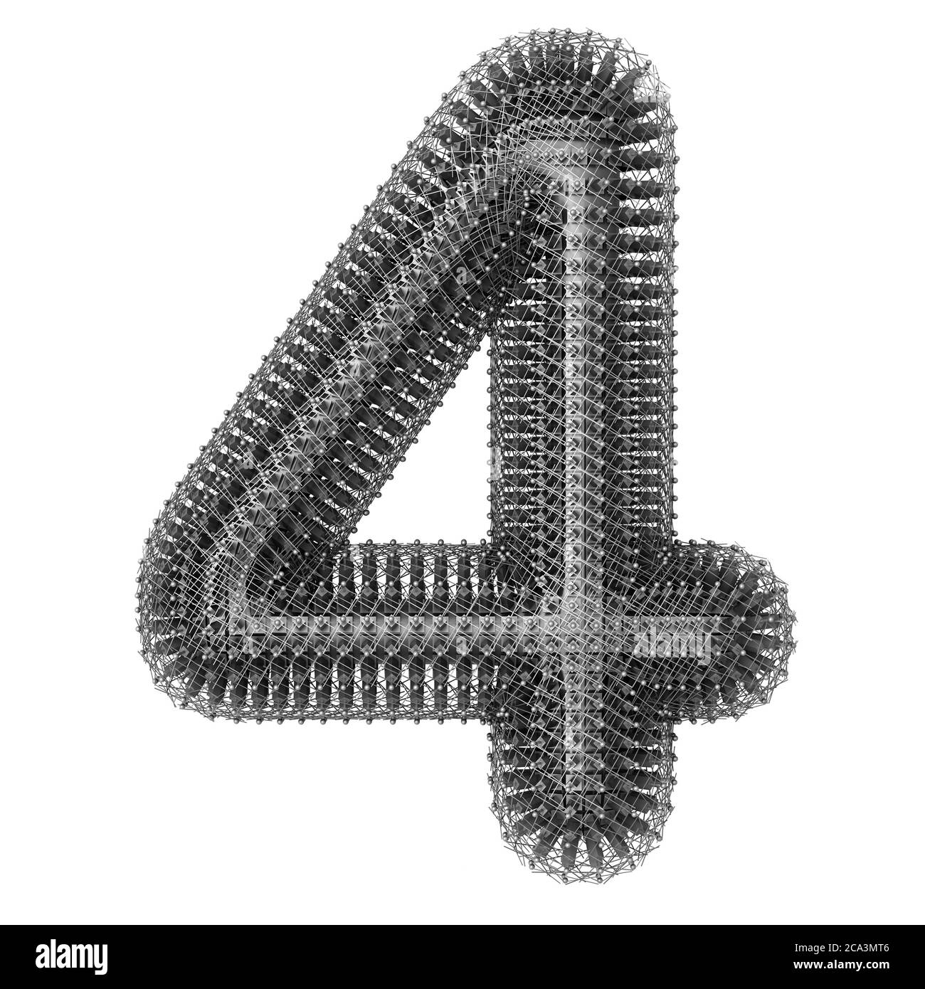 3d Metal wire isolated creative number 4 Stock Photo - Alamy
