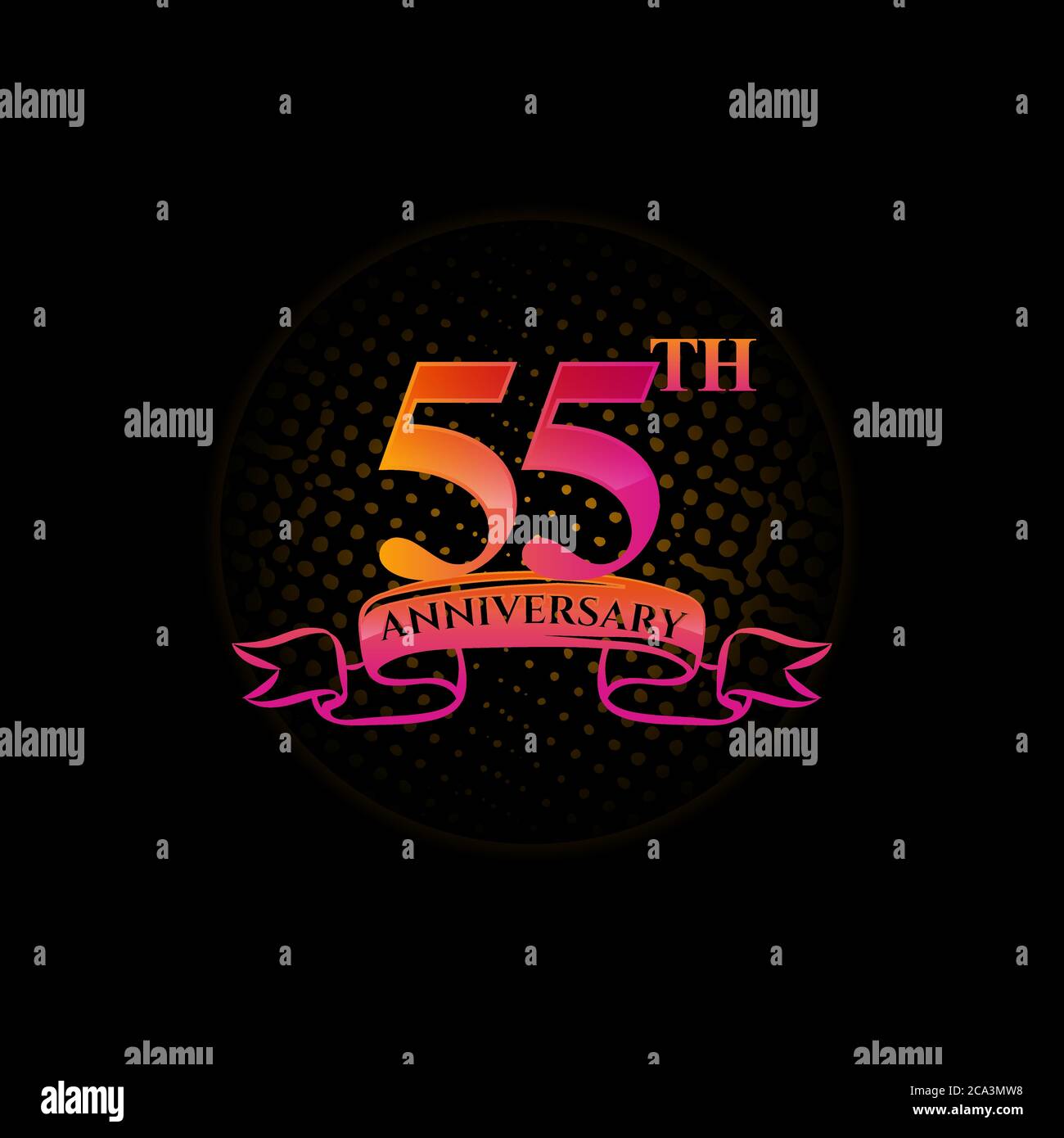 Celebrating the 55th anniversary logo, with gold rings and gradation ...