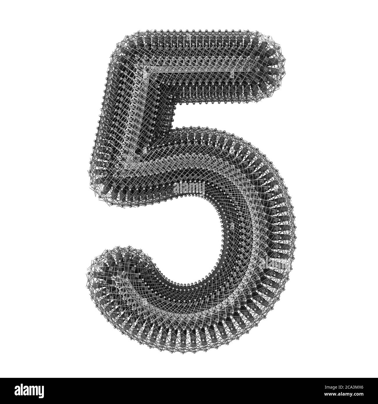 3d render metallic number Black and White Stock Photos & Images - Alamy