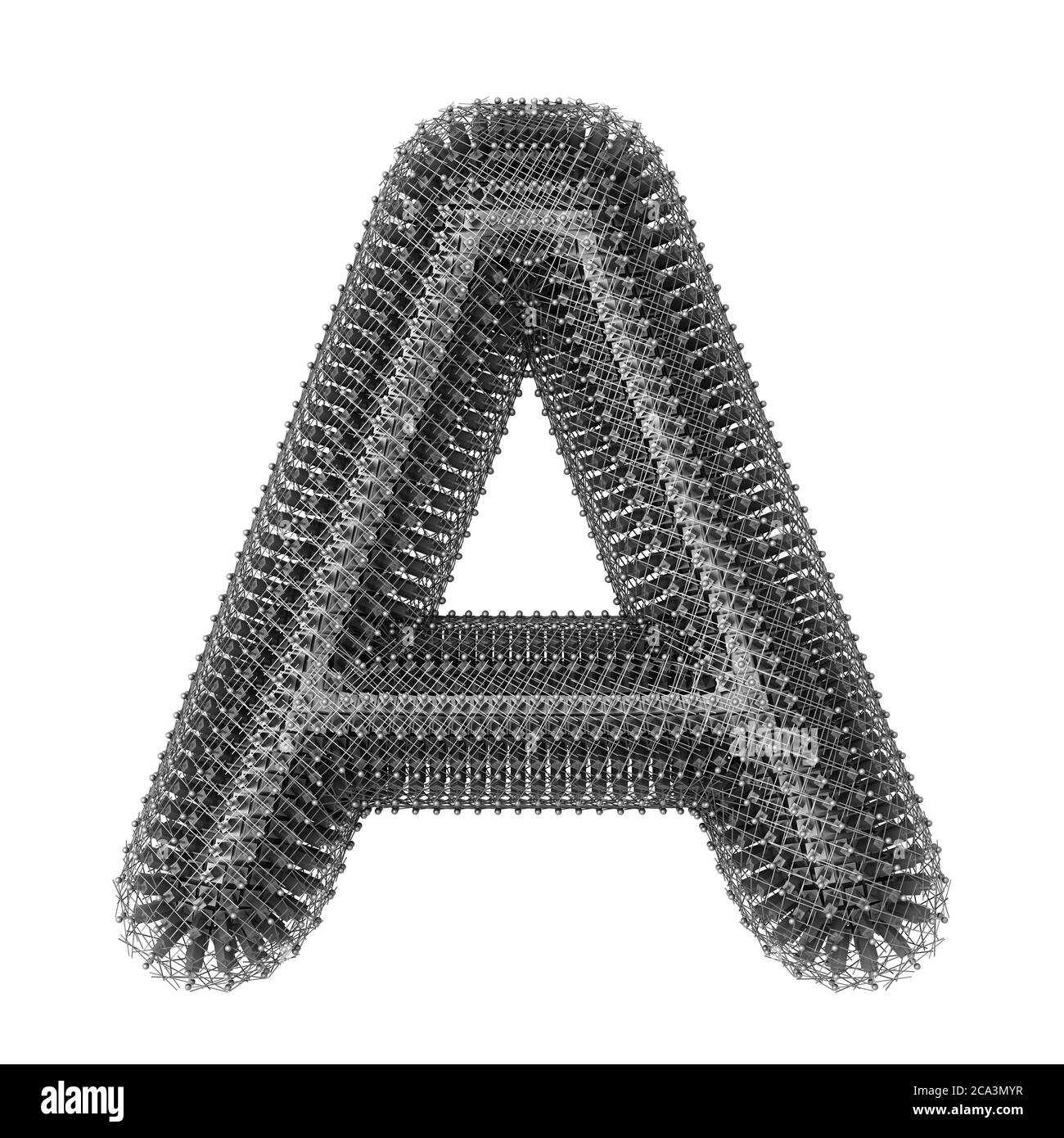 3d Metal wire isolated creative letter A Stock Photo - Alamy