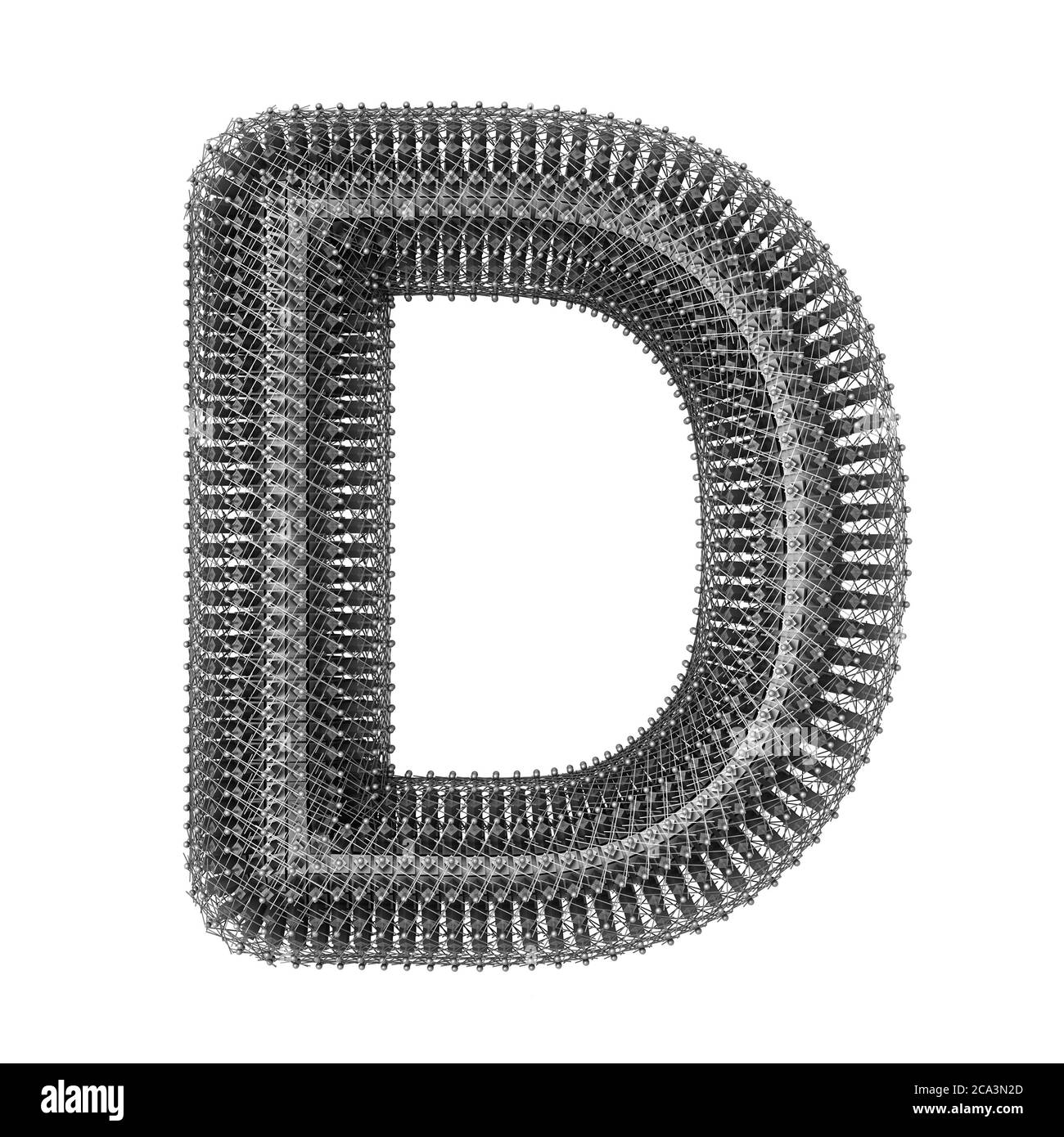 3d Metal wire isolated creative letter D Stock Photo - Alamy