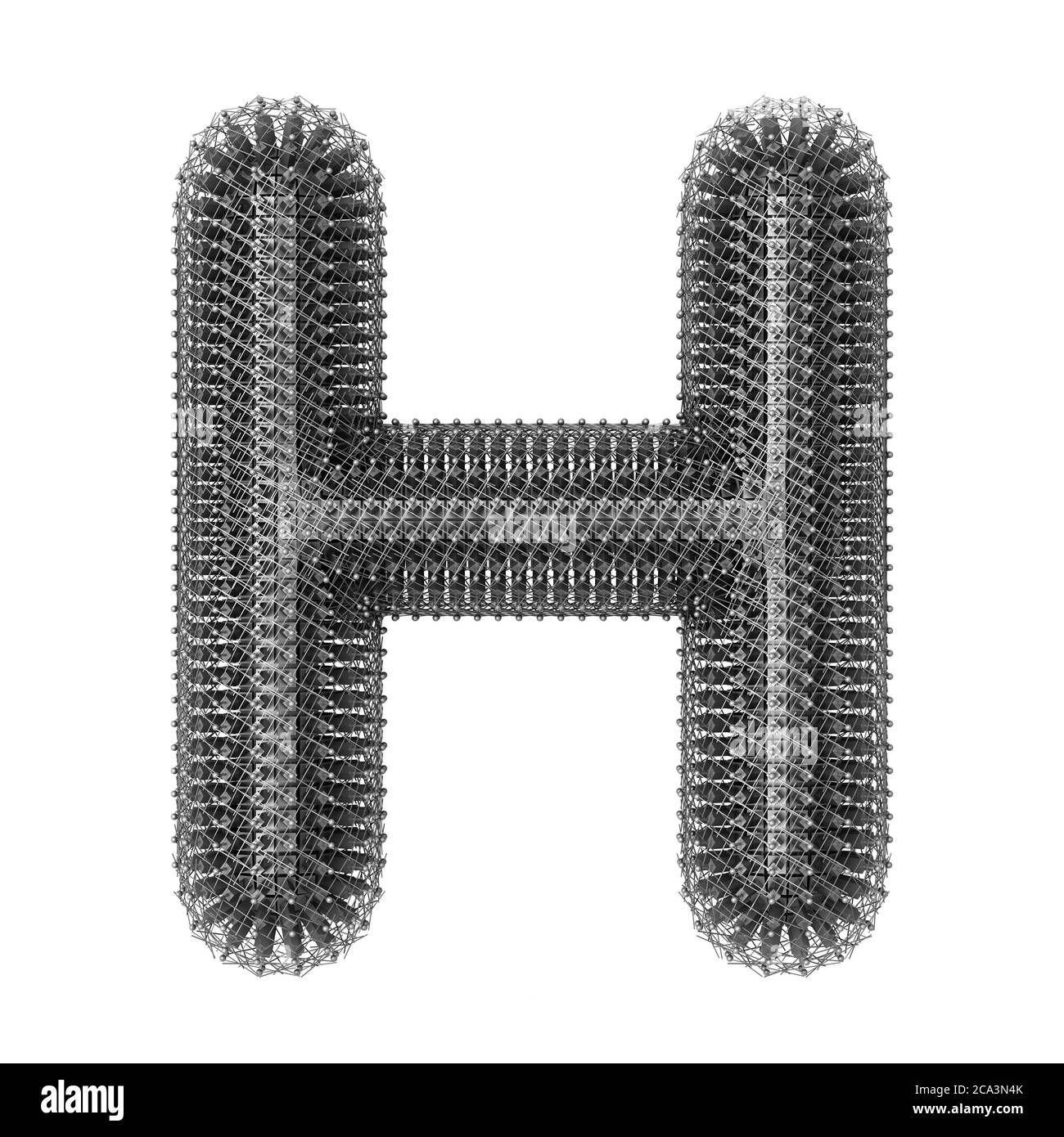 3d Metal wire isolated creative letter H Stock Photo - Alamy