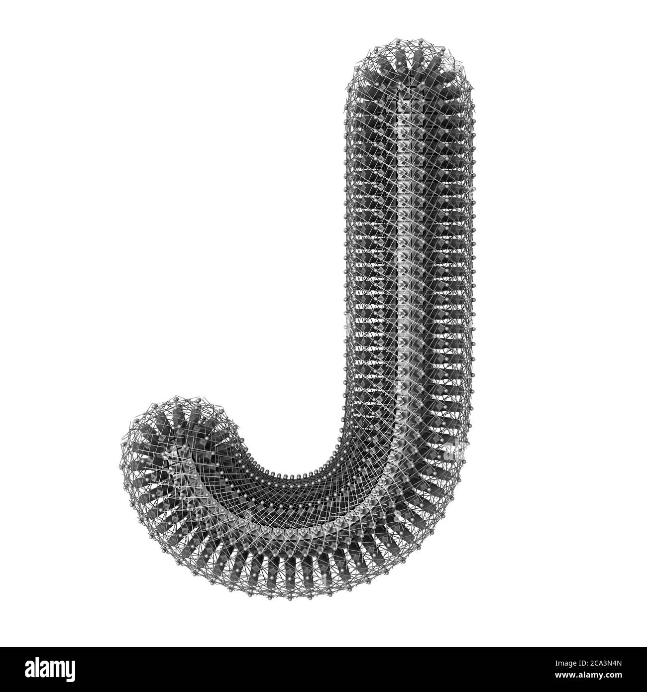 3d Metal wire isolated creative letter J Stock Photo - Alamy
