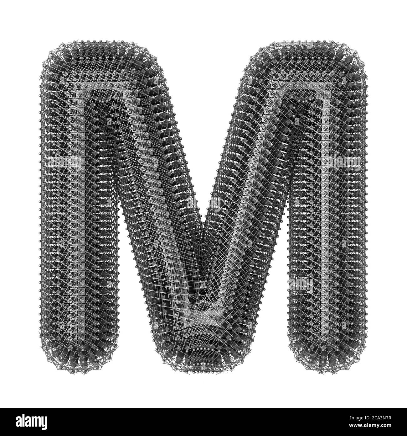 3d Metal wire isolated creative letter M Stock Photo - Alamy