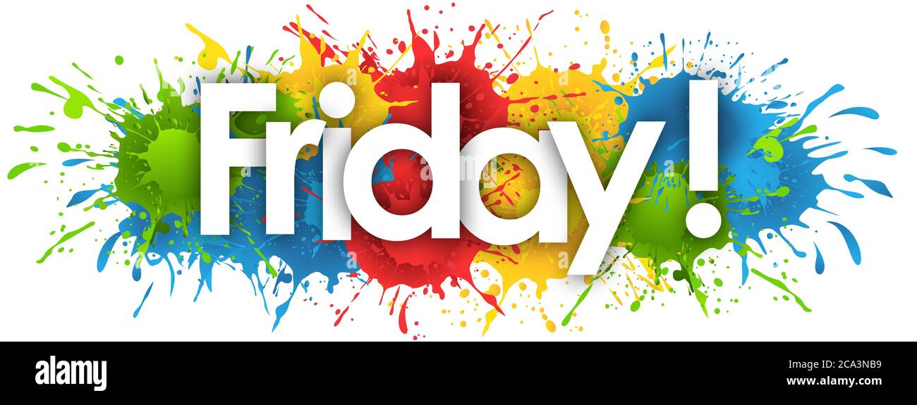 Friday word in splash’s background Stock Photo - Alamy