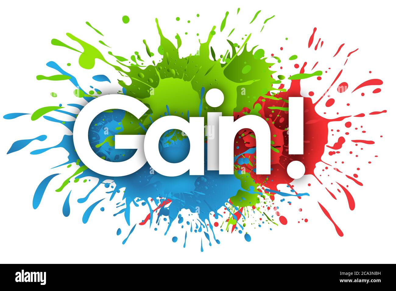 gain word in splash’s background Stock Photo - Alamy