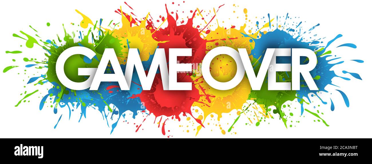 game over word in splash’s background Stock Photo - Alamy