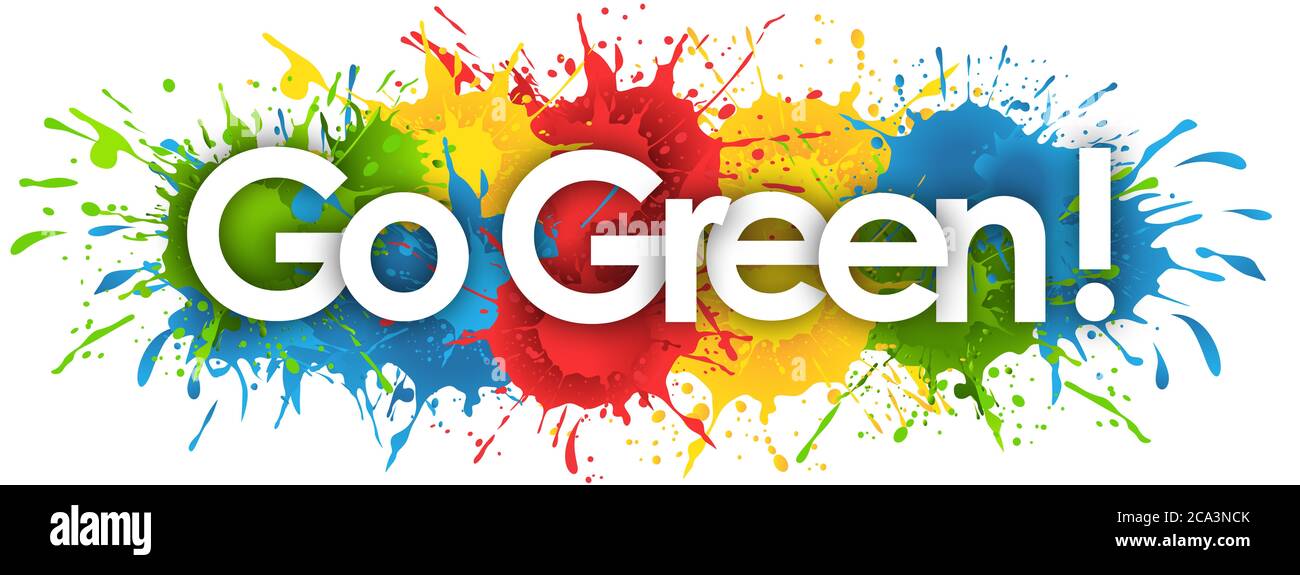 go green word in splash’s background Stock Photo - Alamy