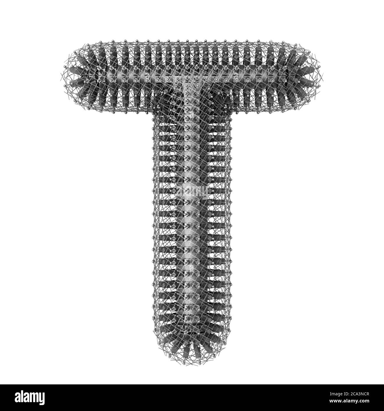 3d Metal wire isolated creative letter T Stock Photo - Alamy
