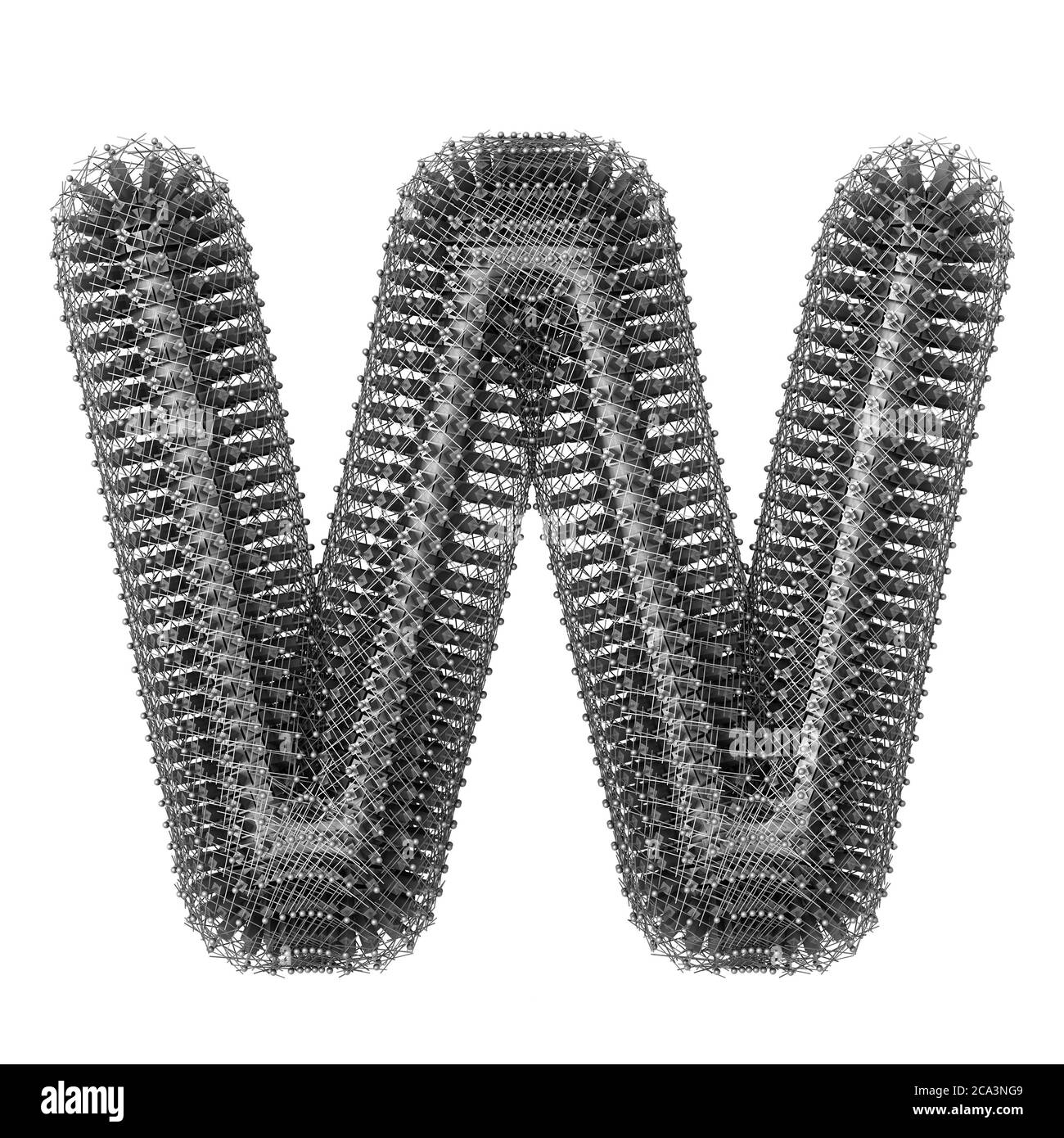 3d Metal wire isolated creative letter W Stock Photo - Alamy
