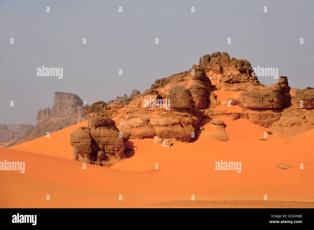 Algeria, Illizi, Tassili N'Ajjer National Park: sand dunes and rock ...