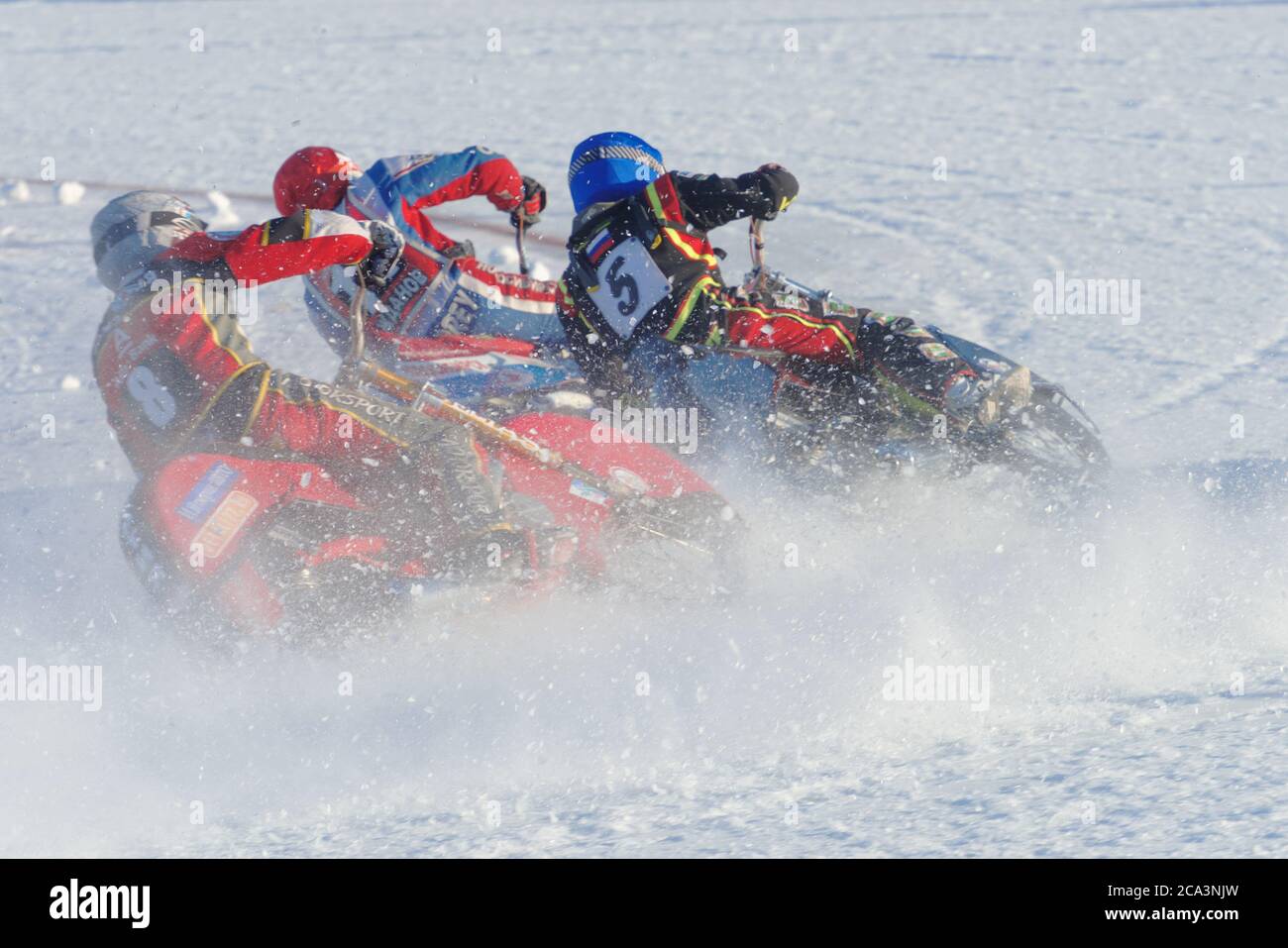 the semi-final individual rides of Russian Ice Speedway Championship ...