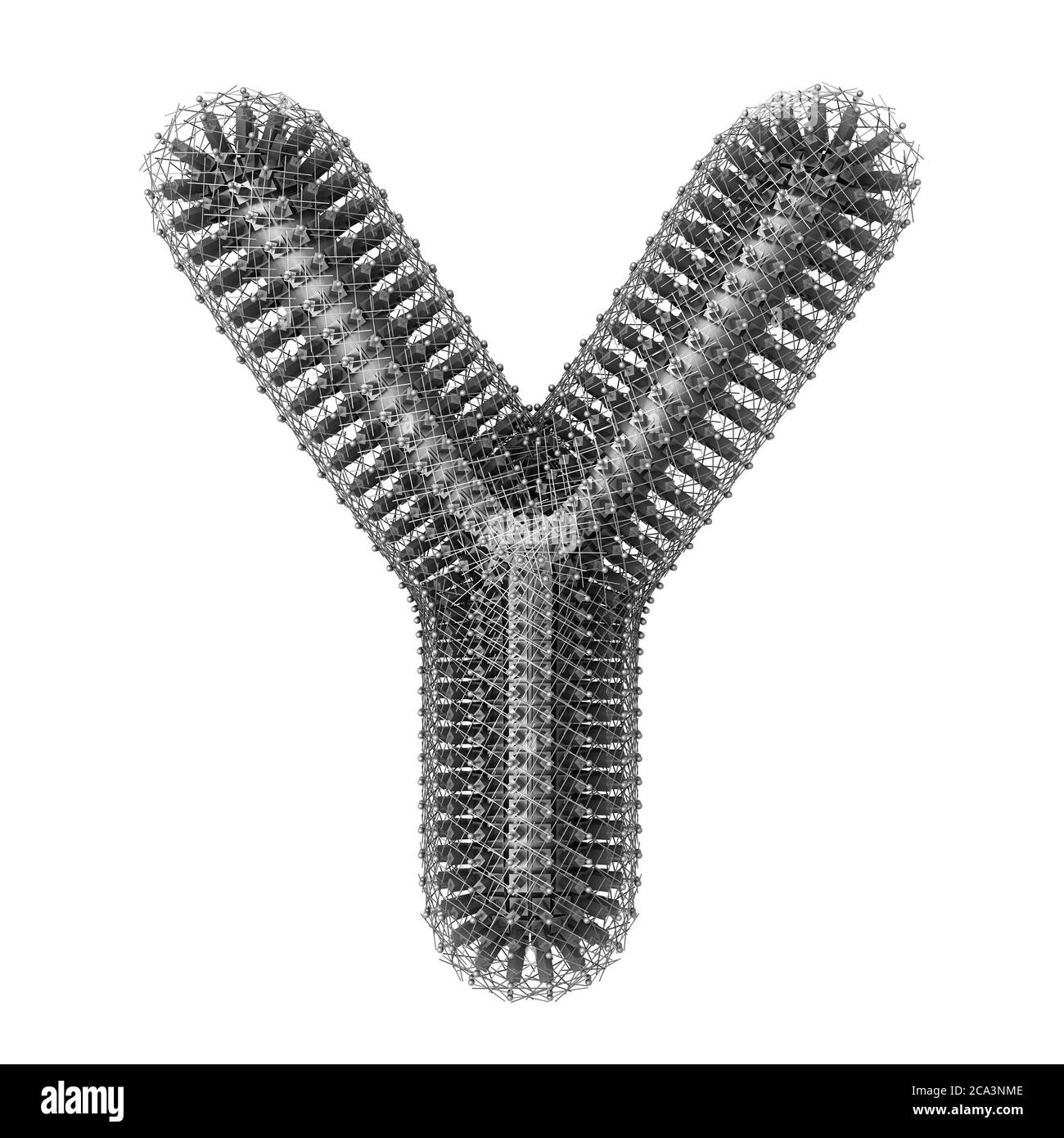 3d Metal wire isolated creative letter Y Stock Photo - Alamy