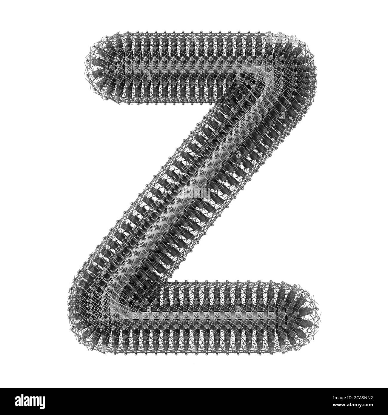 3d Metal wire isolated creative letter Z Stock Photo - Alamy