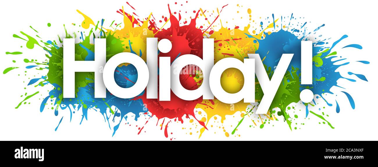 holidays word in splash’s background Stock Photo - Alamy