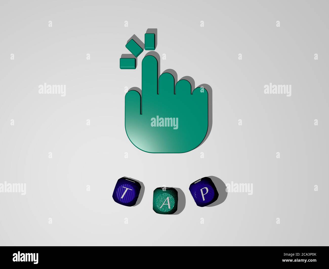 3D representation of TAP with icon on the wall and text arranged by ...