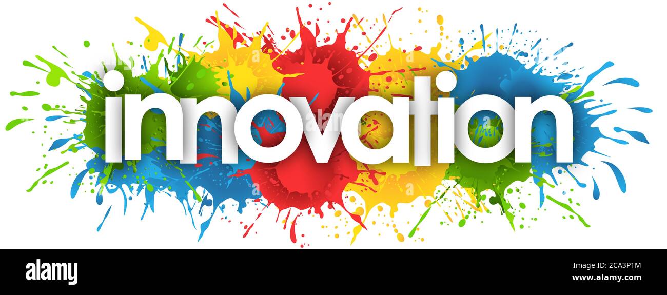 innovation word in splash’s background Stock Photo - Alamy