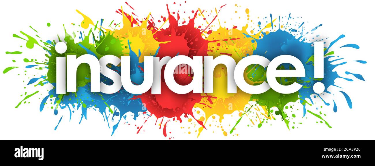 insurance word in splash’s background Stock Photo - Alamy