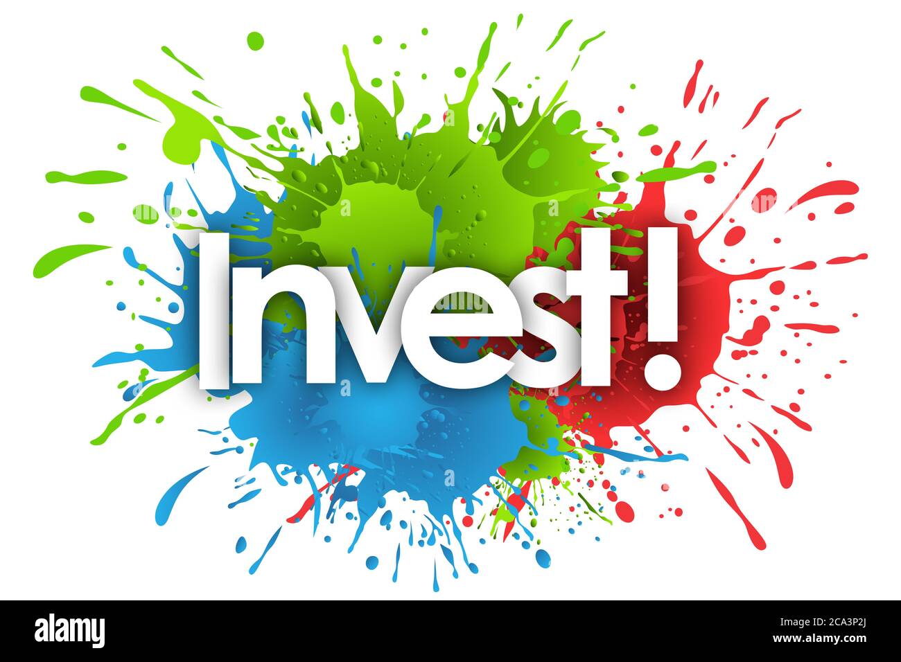 invest word and splashs Stock Photo - Alamy