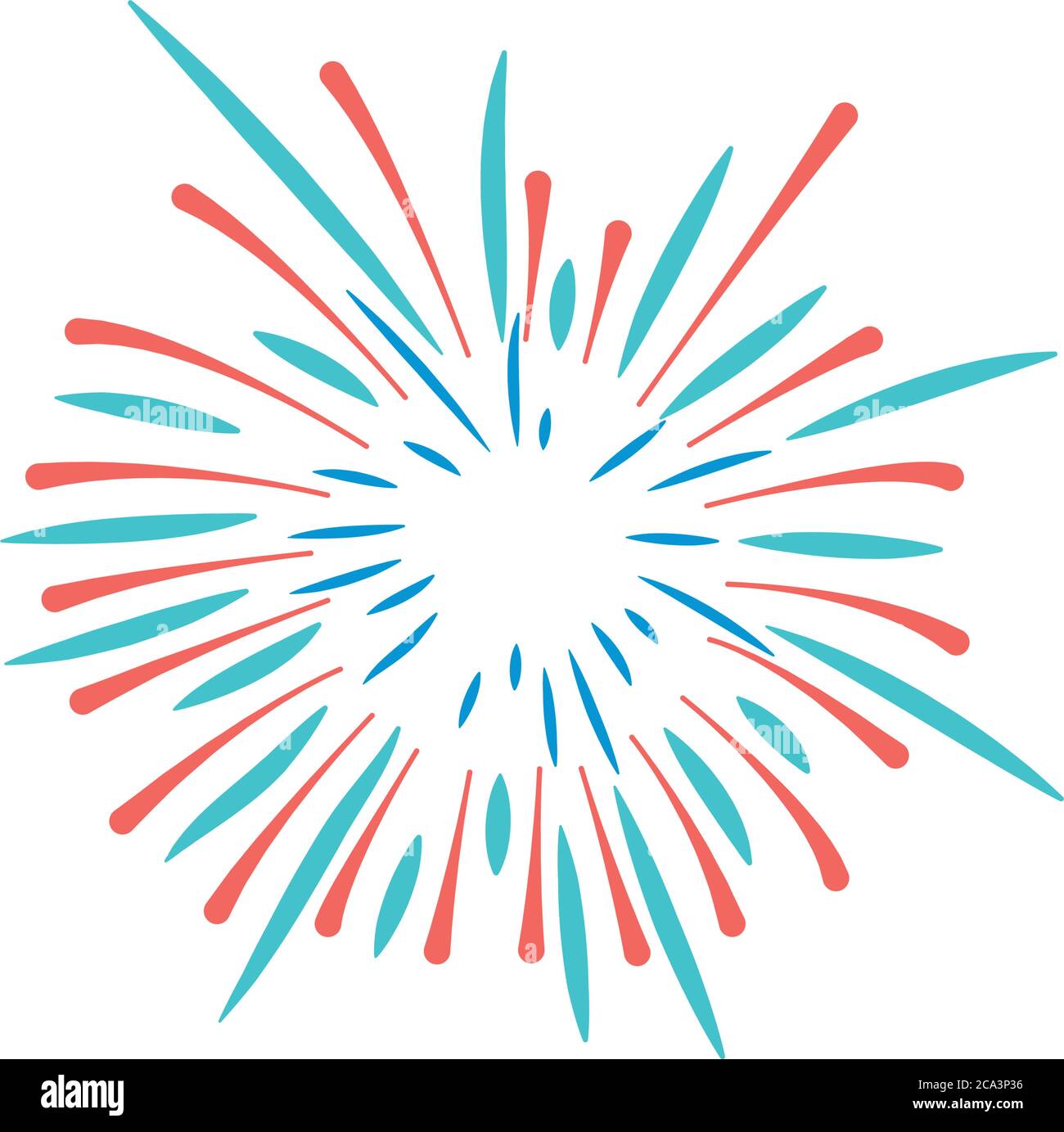 icon of fireworks explosion over white background, flat style, vector ...