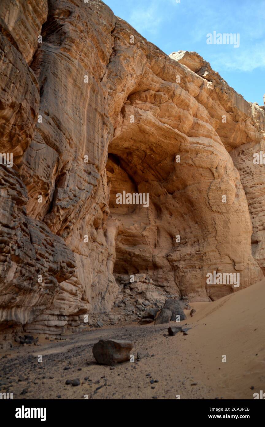 Algeria, Illizi, Tassili N'Ajjer National Park: arch-like rock ...