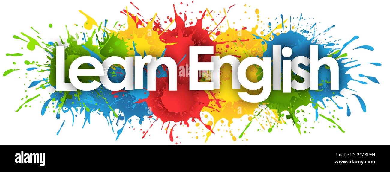 learn English word in splash’s background Stock Photo - Alamy