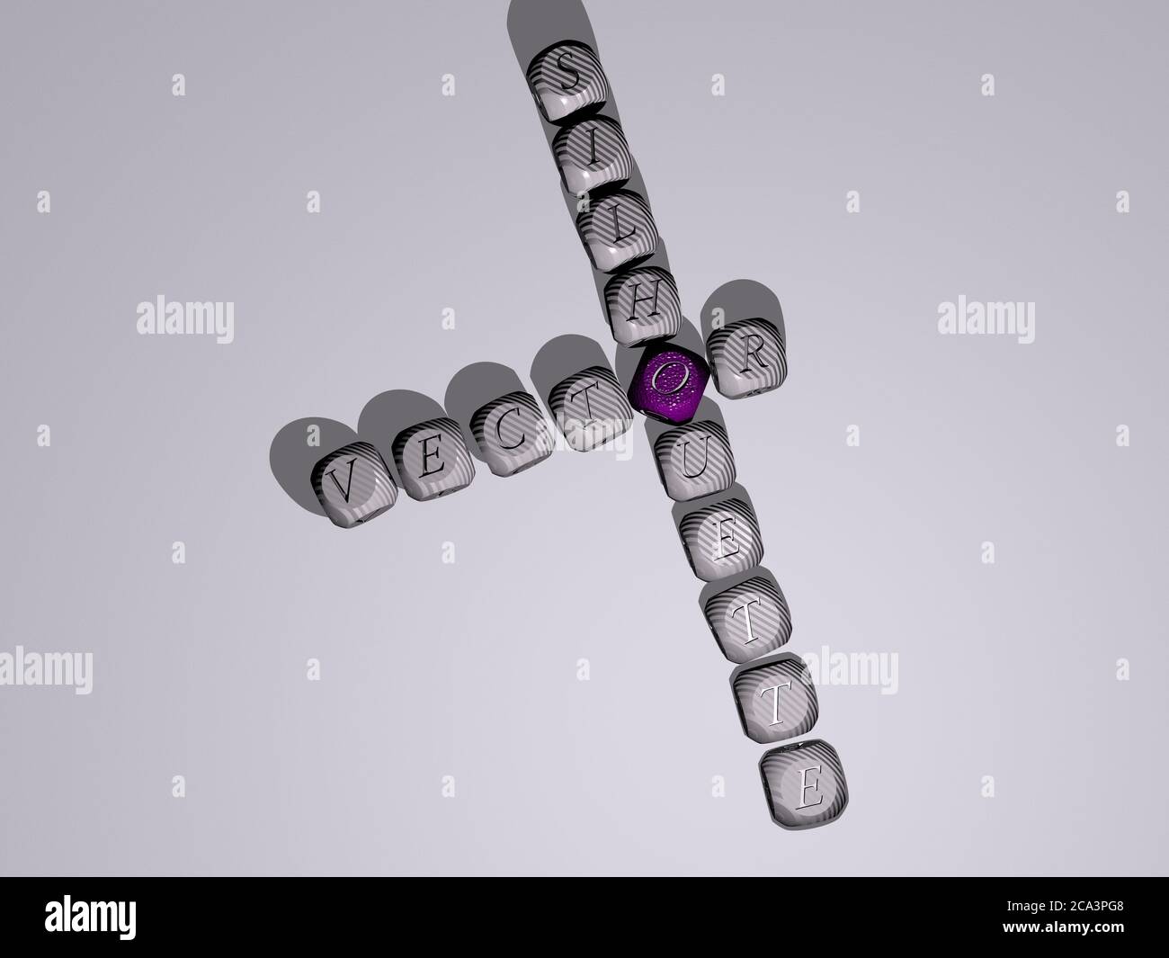 VECTOR SILHOUETTE combined by dice letters and color crossing for the ...