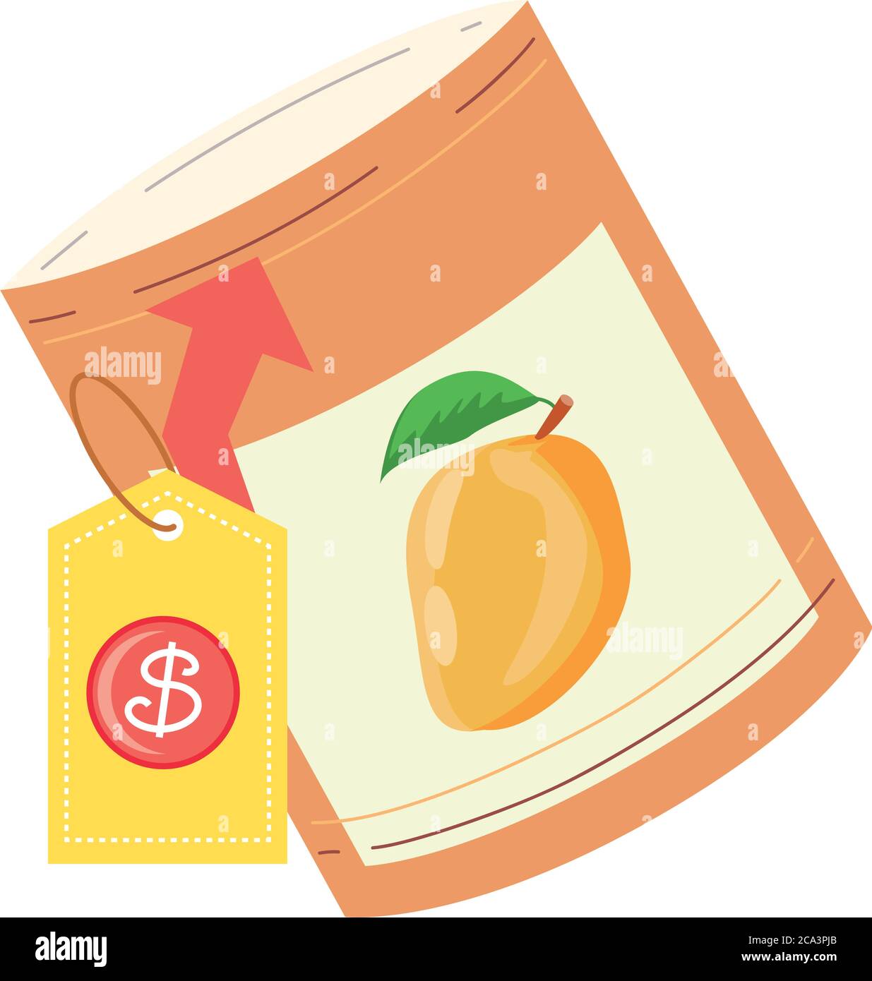 canned food price increase cartoon vector illustration design Stock ...