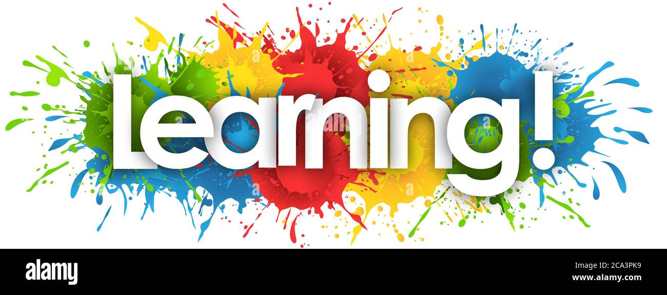 learning word in splash’s background Stock Photo - Alamy