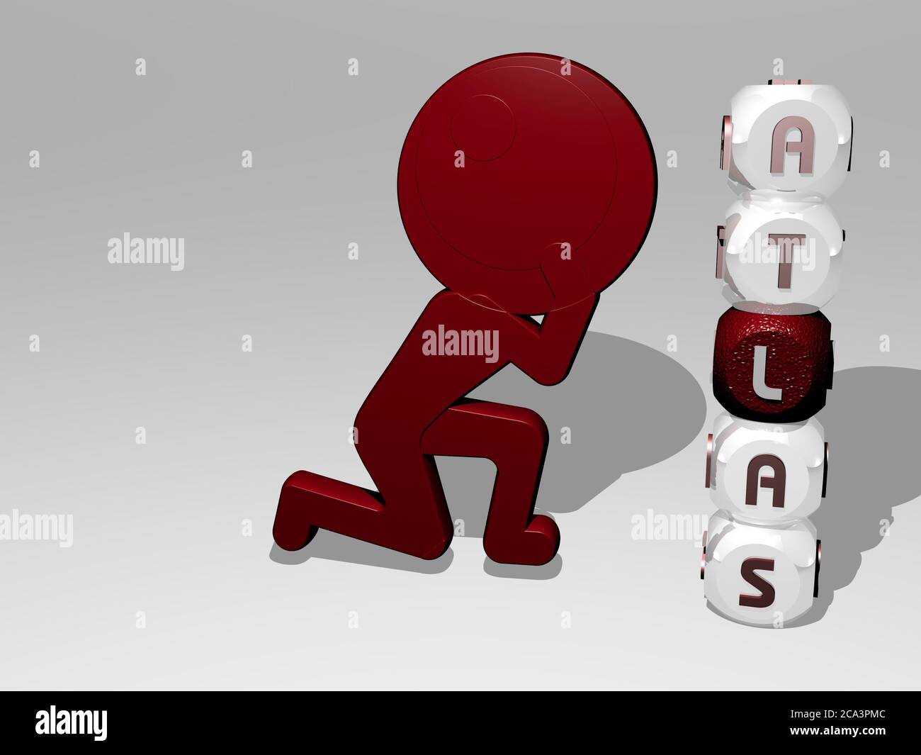 3D graphical image of ATLAS vertically along with text built around the ...